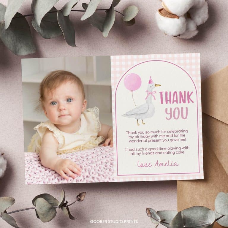 Silly Goose Birthday Thank You Card - Goober Studio Prints