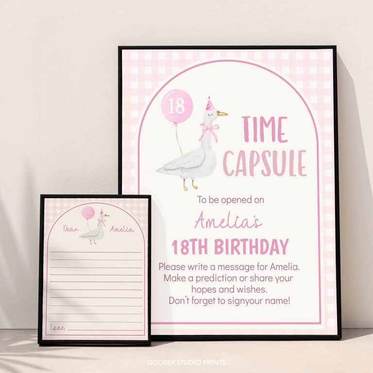 Silly Goose Birthday Time Capsule Sign & Card - Goober Studio Prints