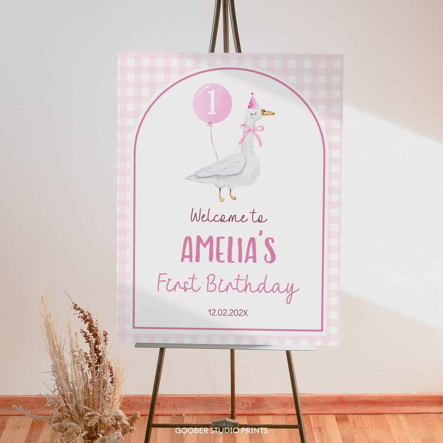 Silly Goose Birthday Welcome Sign - Goober Studio Prints