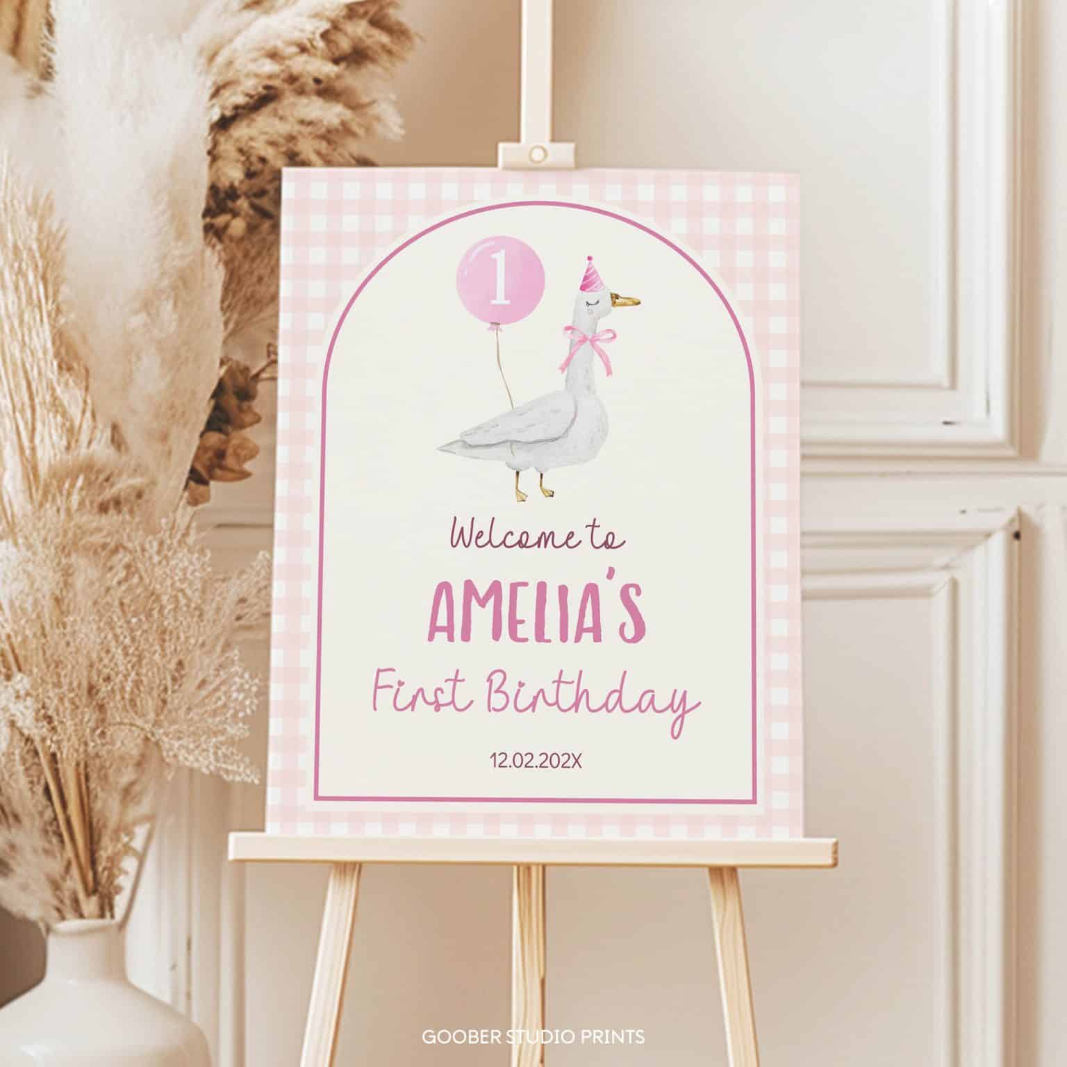 Silly Goose Birthday Welcome Sign - Goober Studio Prints