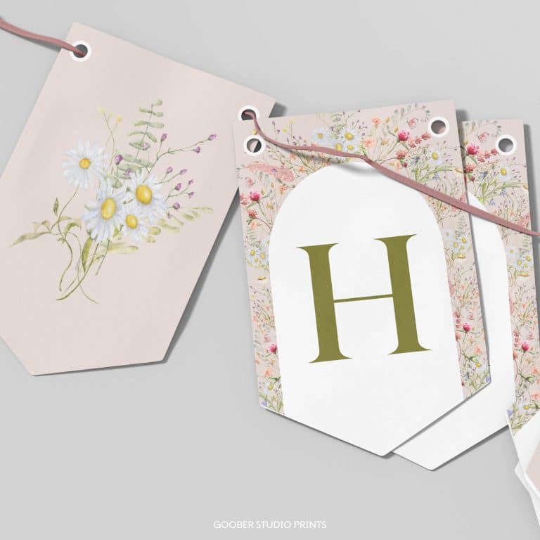 Wildflower Birthday Party Banner - Goober Studio Prints