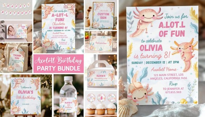 10 Axolotl Birthday Party Favors That Kids Will Love! - Goober Studio ...