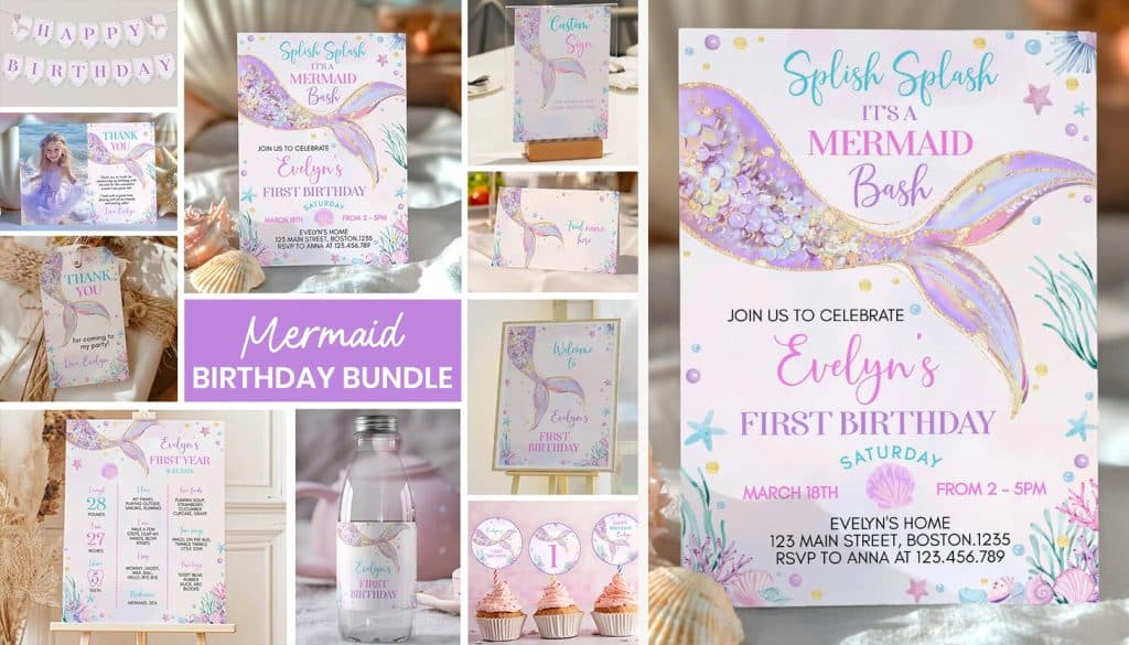 15 Magical Mermaid Birthday Party Ideas for Kids! - Goober Studio Prints