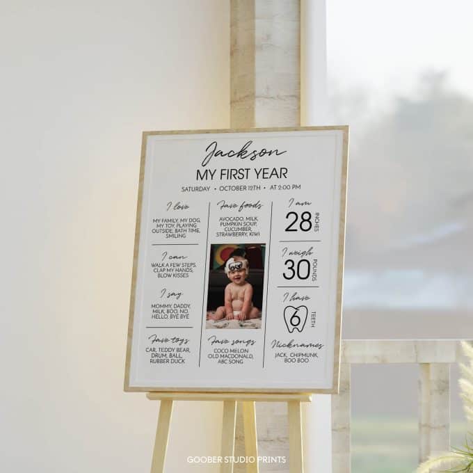 Minimal Birthday Milestone Photo Poster - Goober Studio Prints