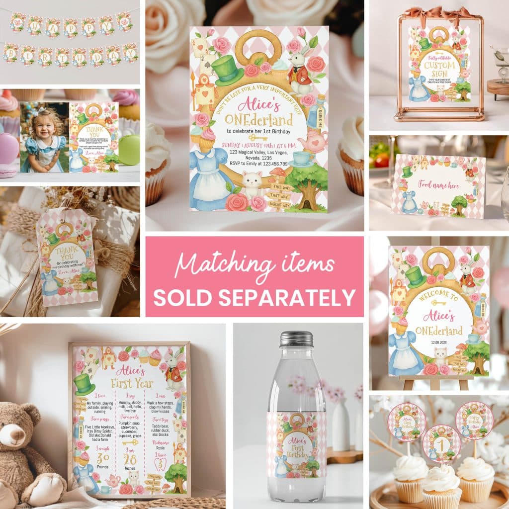 Alice in Onederland Birthday Banner - Goober Studio Prints