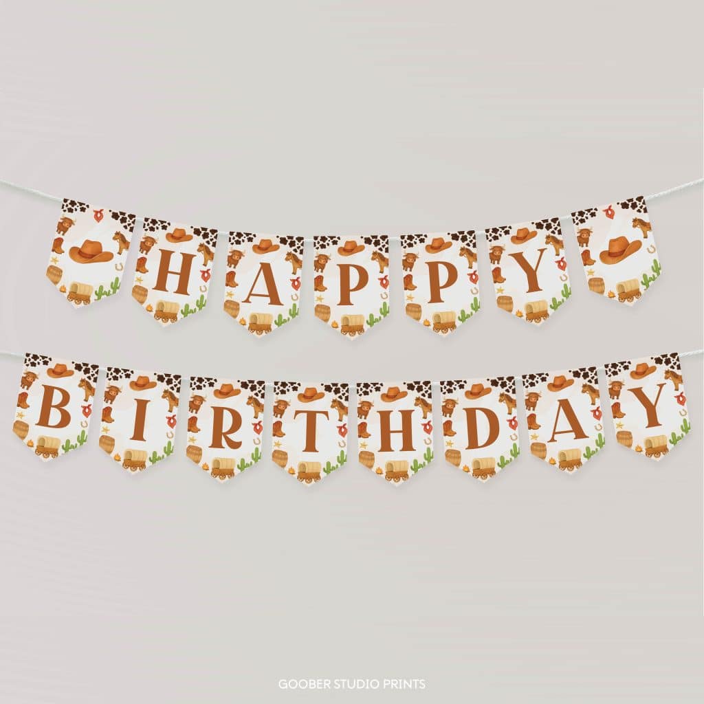 First Rodeo Birthday Banner - Goober Studio Prints