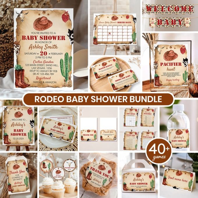 Rodeo Wild West Baby Shower Bundle - Goober Studio Prints