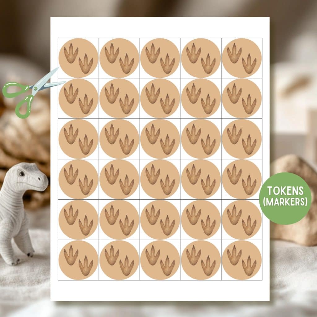 Dinosaur Bingo Printable Party Game - Goober Studio Prints