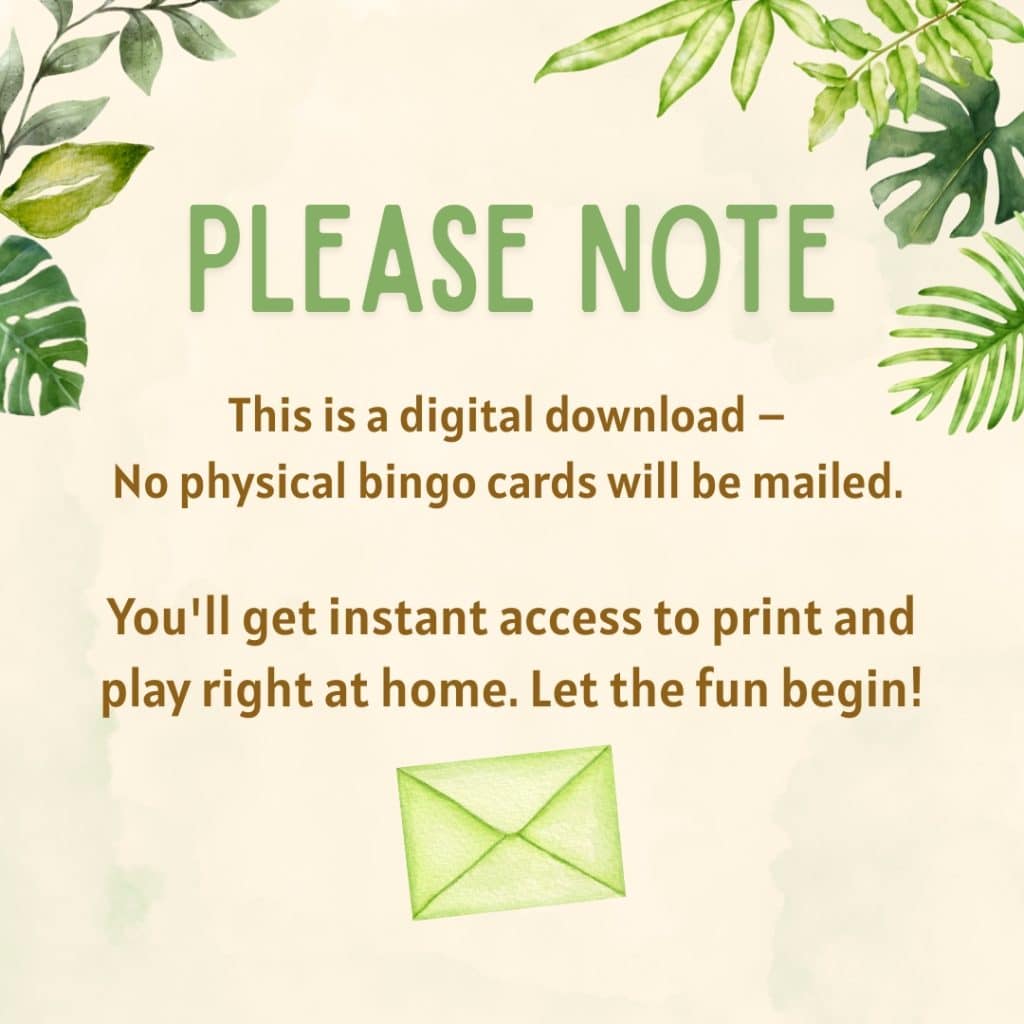 Dinosaur Bingo Printable Party Game - Goober Studio Prints