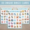 Ocean Bingo Printable Party Game - Goober Studio Prints