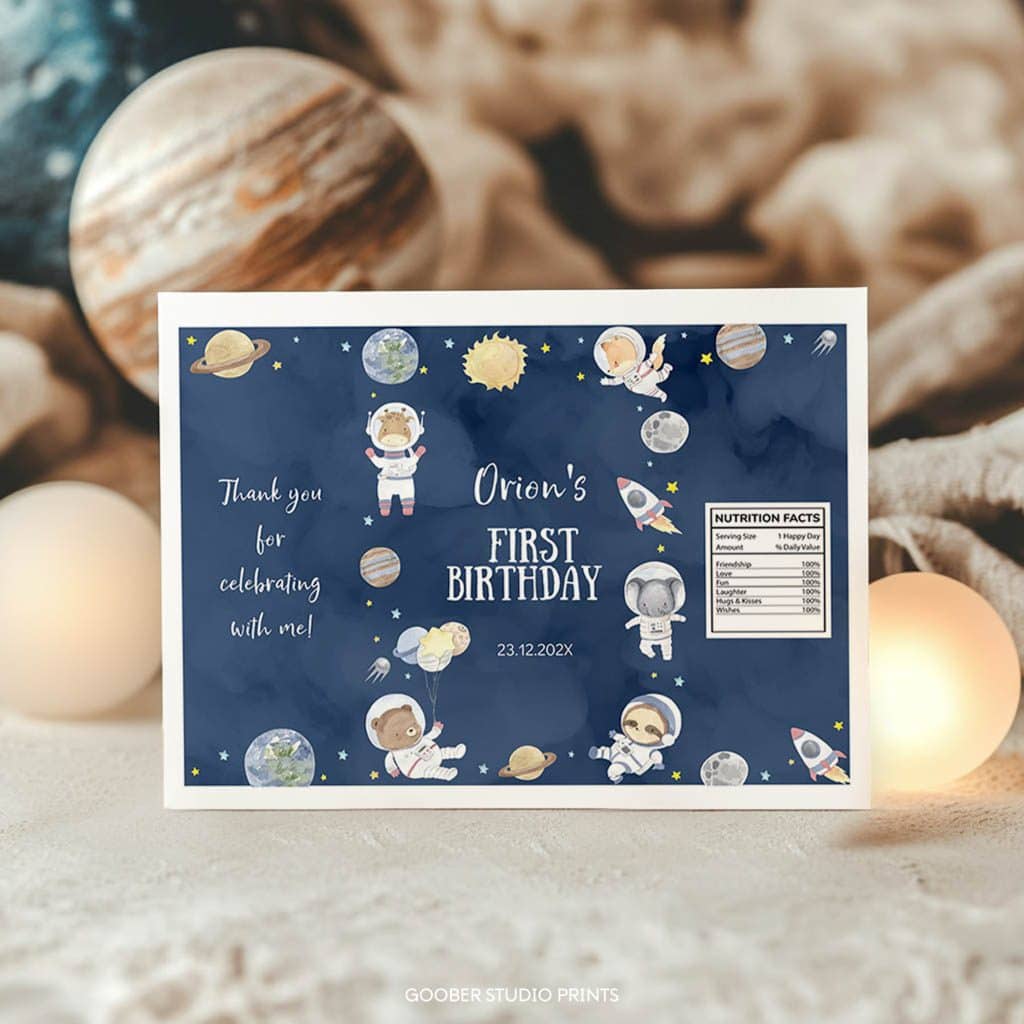 Outer Space Safari Birthday Chip Bags - Goober Studio Prints