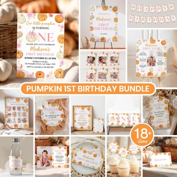 Pumpkin Birthday Party Bundle - Goober Studio Prints